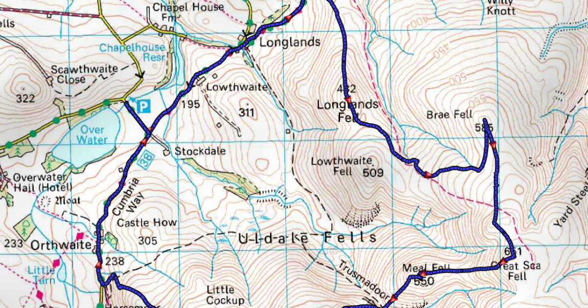 Longlands Fell, Brae Fell, Great Sca Fell, Meal Fell and Great Cockup ...